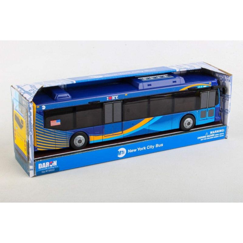Daron MTA 11 inch Single Bus in New Blue Livery Friction Rolling ...