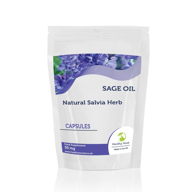 Sage Oil 50mg Herb Vitamins 120 Capsules Salvia Lavendulaefolia ...