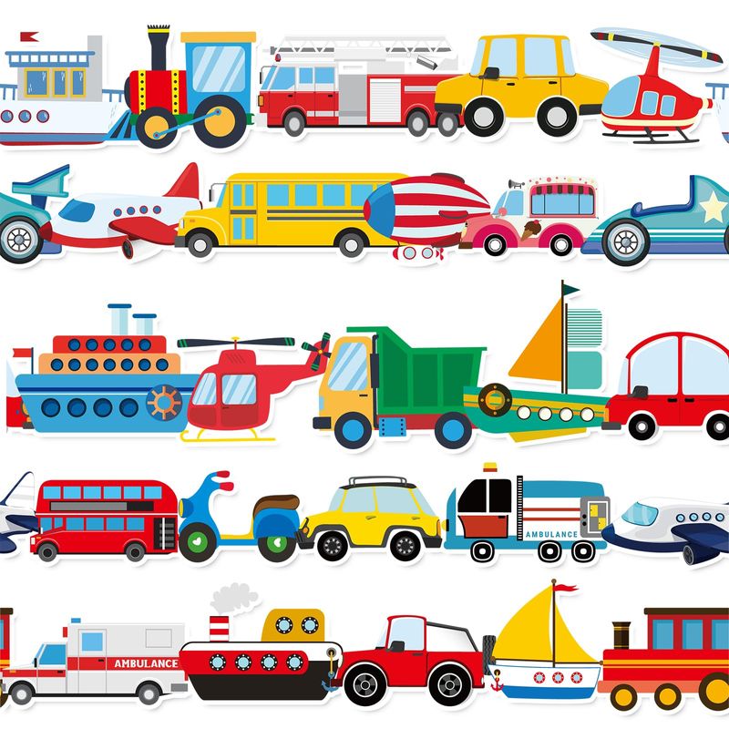 Whaline 69Ft Transportation Bulletin Board Borders Car Bus Train Plane ...