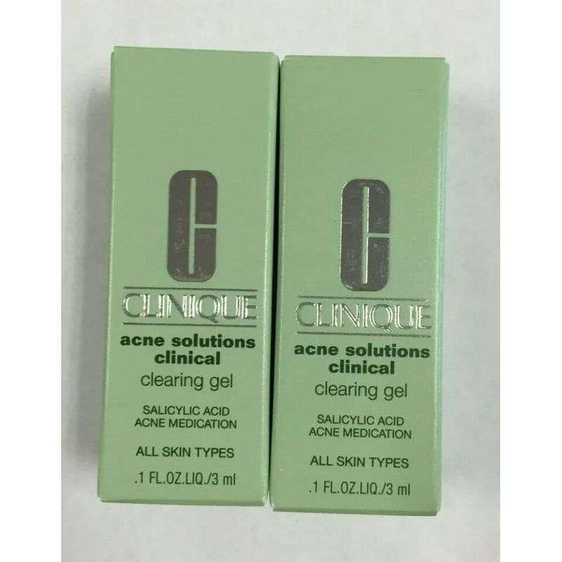 2x Clinique Acne Solutions Clinical Clearing Gel Mini 0.1 oz / 3ml New ...