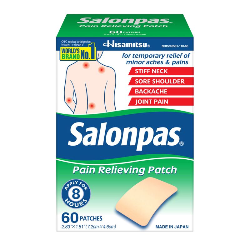 Salonpas Pain Relieving Patch for Back, Neck, Shoulder, Knee Pain and ...