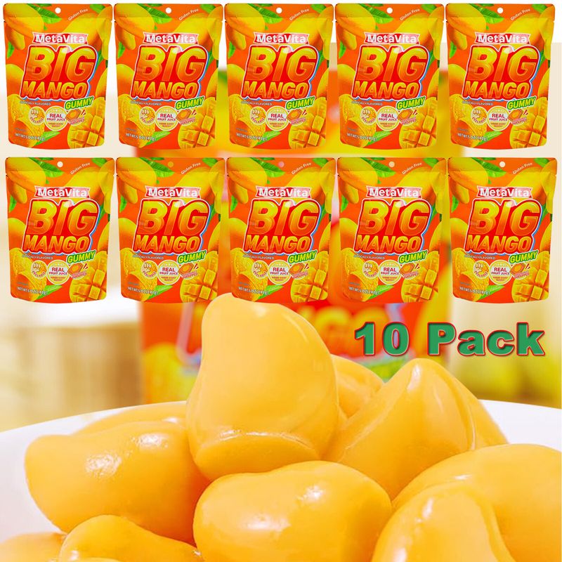 (10 Pack) Mango Flavored Gummy Candy Peelable Soft Sweets Gifts Fun ...