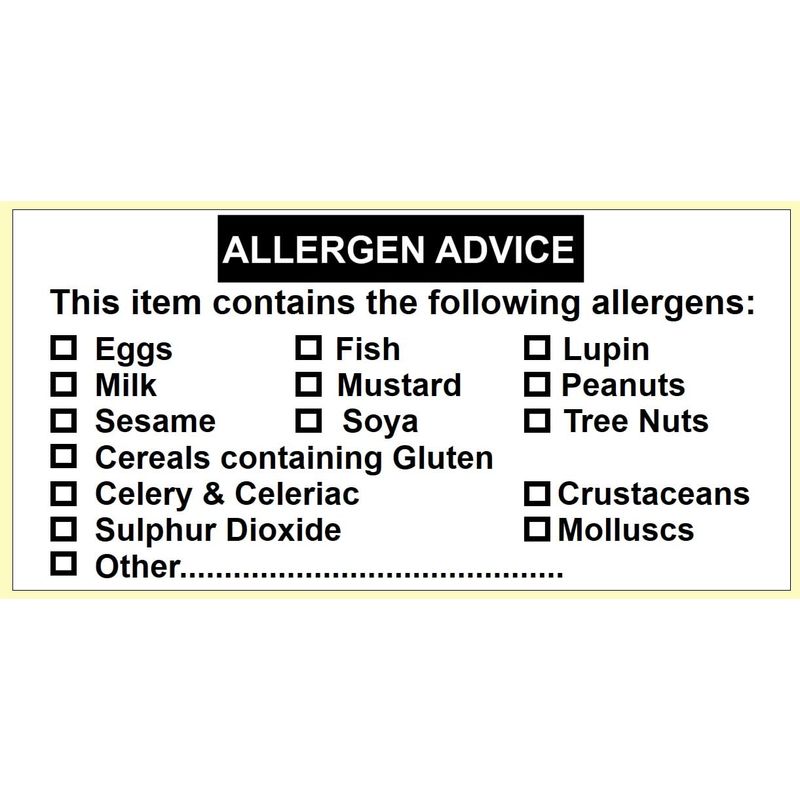 200 Allergen Warning Labels. Allergy Stickers. Food Allergen Stickers ...