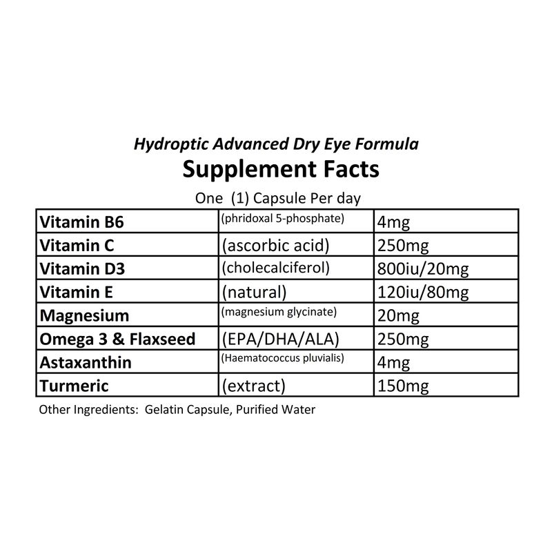 HYDROPTIC Advanced Dry Eye Formula (One-Per-Day) 90 Day Supply - Online ...