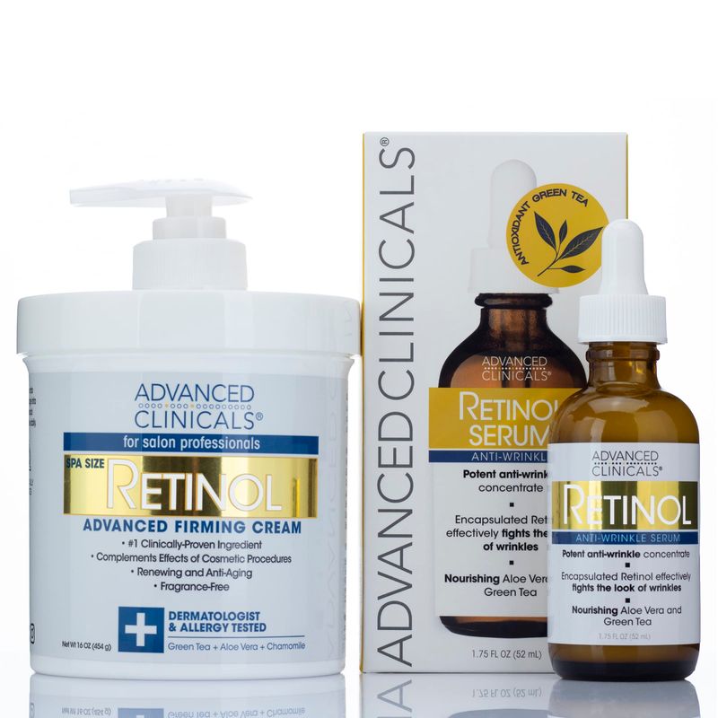 Advanced Clinicals Retinol Body Cream + Retinol Serum 2PC Bundle ...
