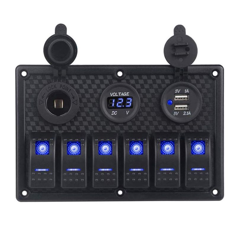 zmayastar SP-CYKG-023 6 Rows Waterproof Boat Switch Panel USB Charger ...