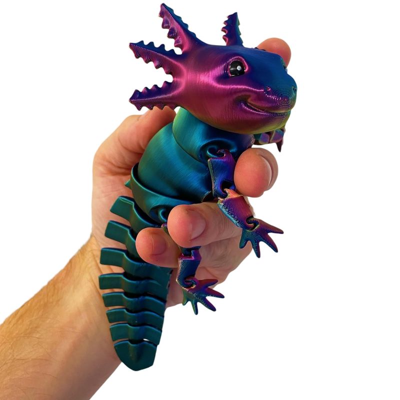 RJW Design Store Large Cute Axolotl Fidget Toy - Articulated Axolotl ...