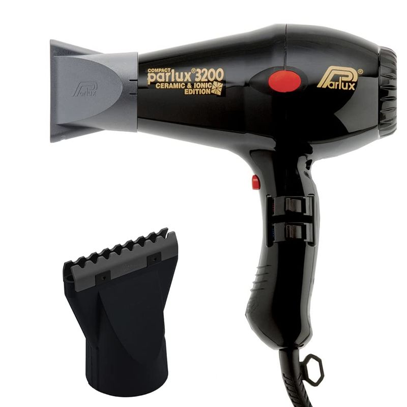 Parlux 3200 Compact Ceramic and Ionic Black Hair Dryer and M Hair ...