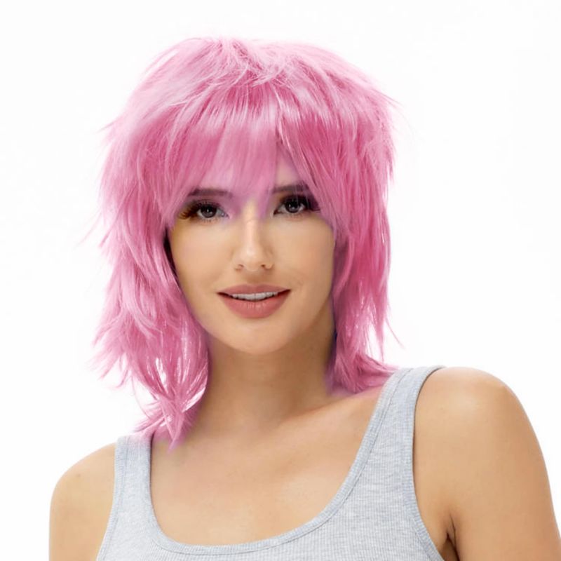 BUYOGET Anime Halloween Wig for Cosplay Party, Synthetic Layered Short ...