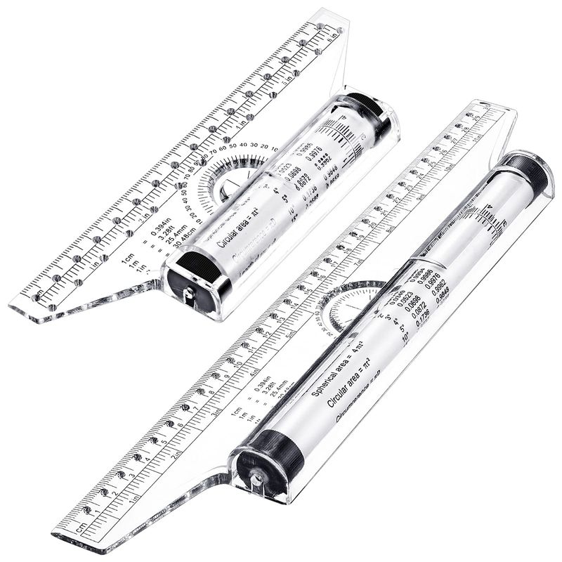 2 Pieces Plastic Measuring Rolling Ruler, Drawing Roller Ruler ...