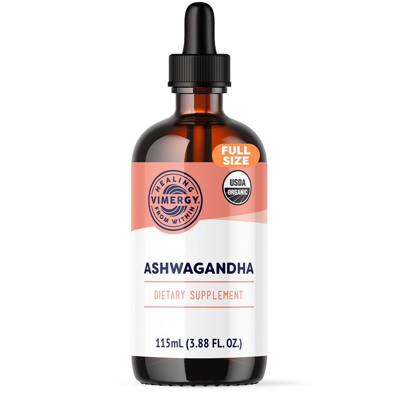 Vimergy USDA Organic Ashwagandha Liquid Extract, 57 Servings –Stress ...