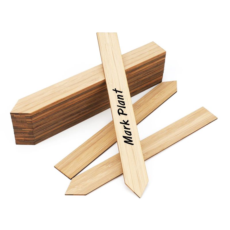 KINGLAKE 30Pcs Bamboo Plant Labels, 24x3cm Large Plant Markers Labels ...