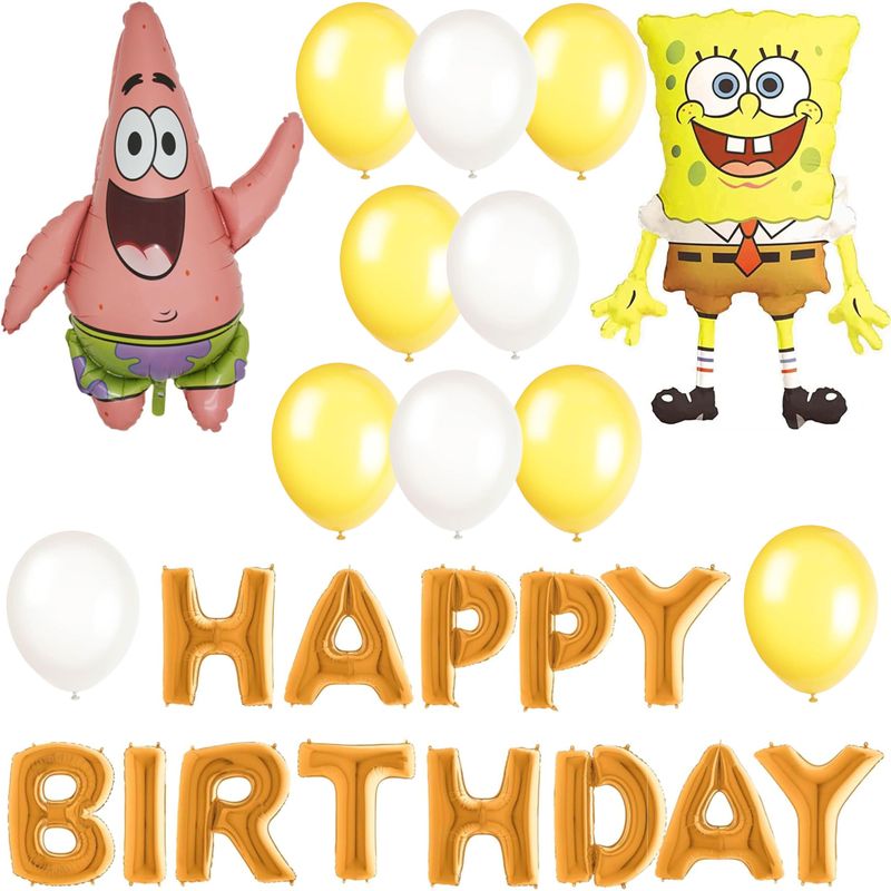 Toyland® Spongebob & Patrick Birthday Balloon Pack - 1 x 16" Happy ...