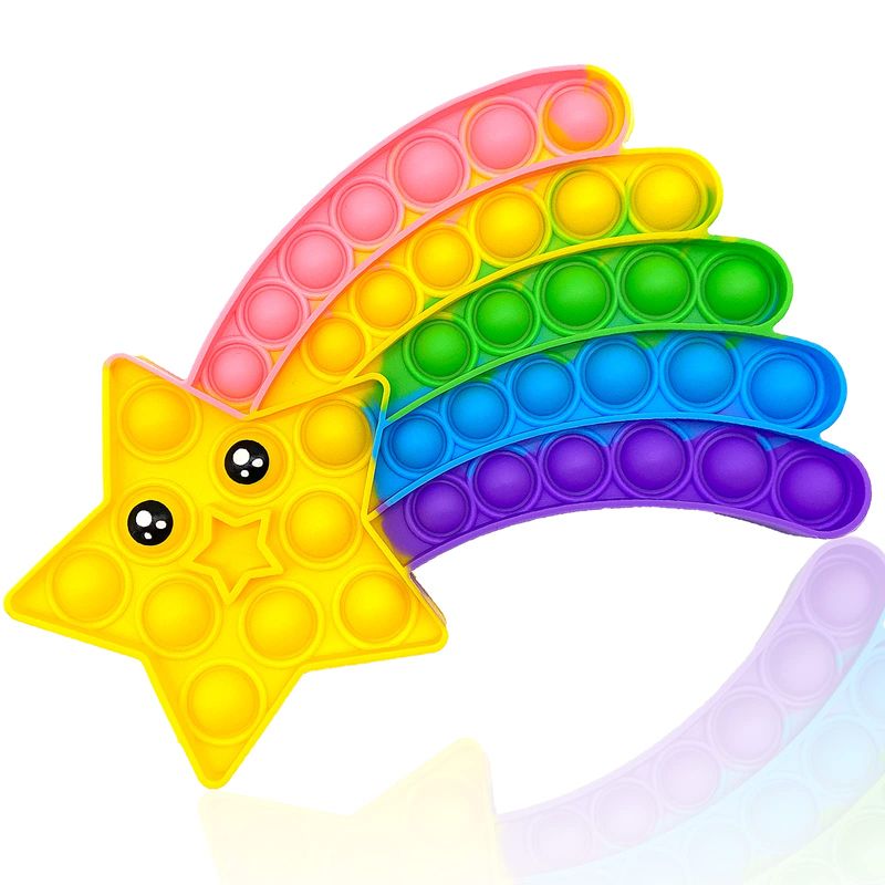 Cykapu Bubble Poppet Fidget Toy, Silicone Rainbow Meteor Push Pop ...