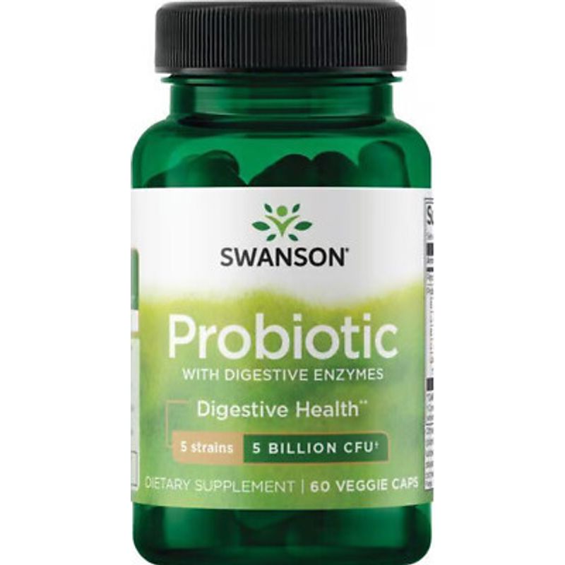 60 VCap Swanson Probiotic with Digestive Enzymes 5 Billion CFU 60 ...