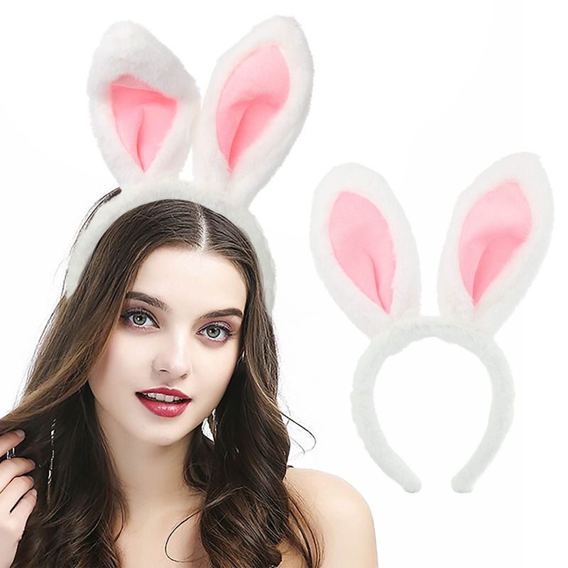 Acenail Bunny Ears White Rabbit Ears Furry Bunny Ears Headbands Cosplay ...