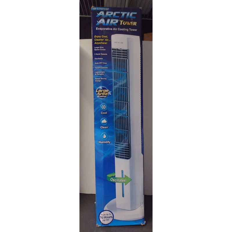 Ontel ARCTIC Air Tower Oscillating 305 CFM 3-Spd Portable Evaporative ...