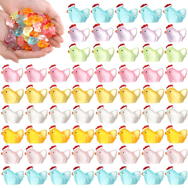 Lyellfe 120 Pack Mini Resin Chicken, Cute Animals Miniature Figures ...
