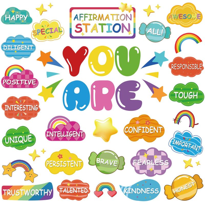 46Pcs Affirmation Station Bulletin Board Set - Motivational Posters ...