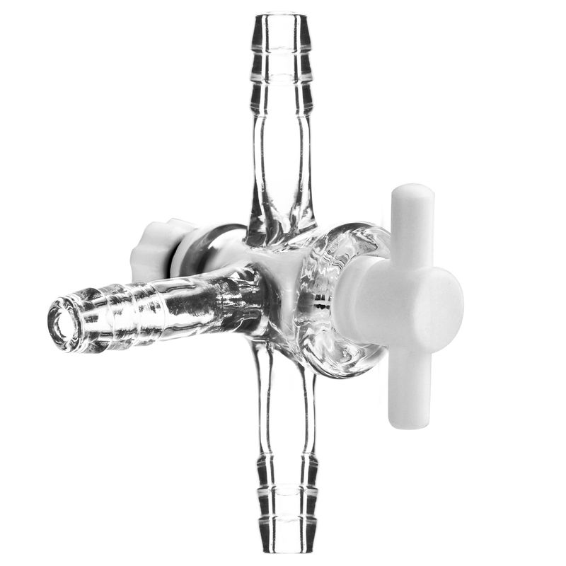 stonylab Vacuum Glass 3-Way Flow Control Adapter with PTFE Valve ...