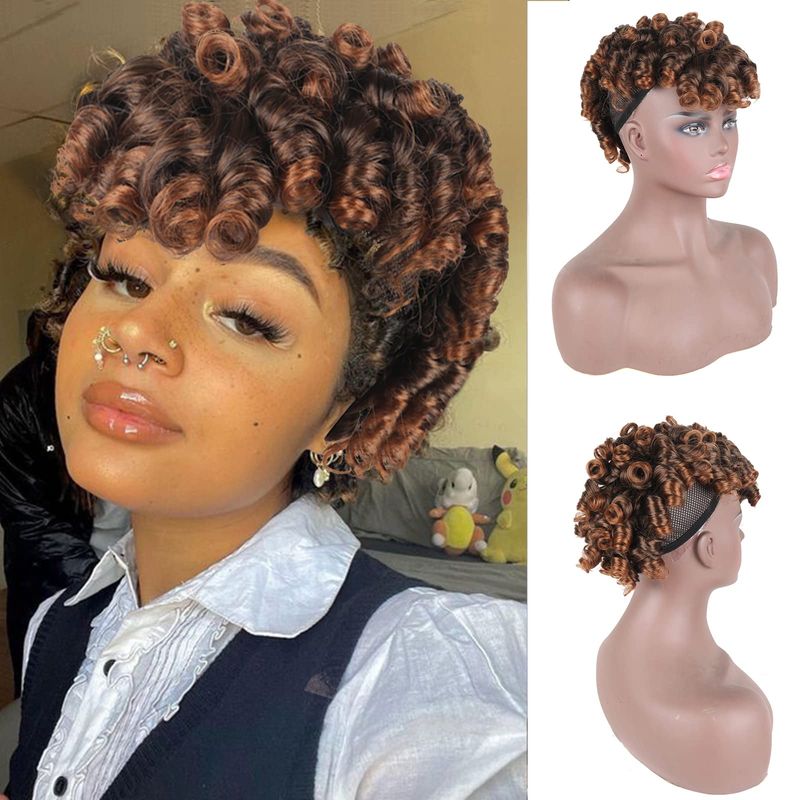 Oseti Short Mohawk Wig Clip on Hair Extensions for Black Women Cute and ...