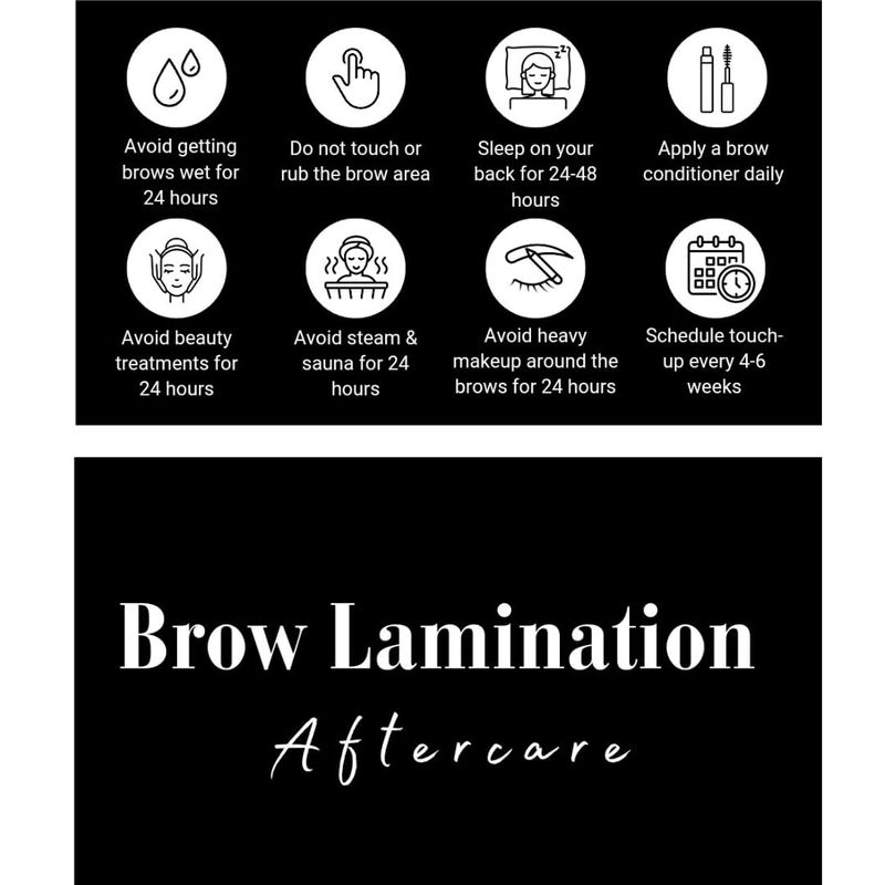 Brow Lamination Aftercare Card | 50 Pack | 2x3.5 Inch Business Card ...