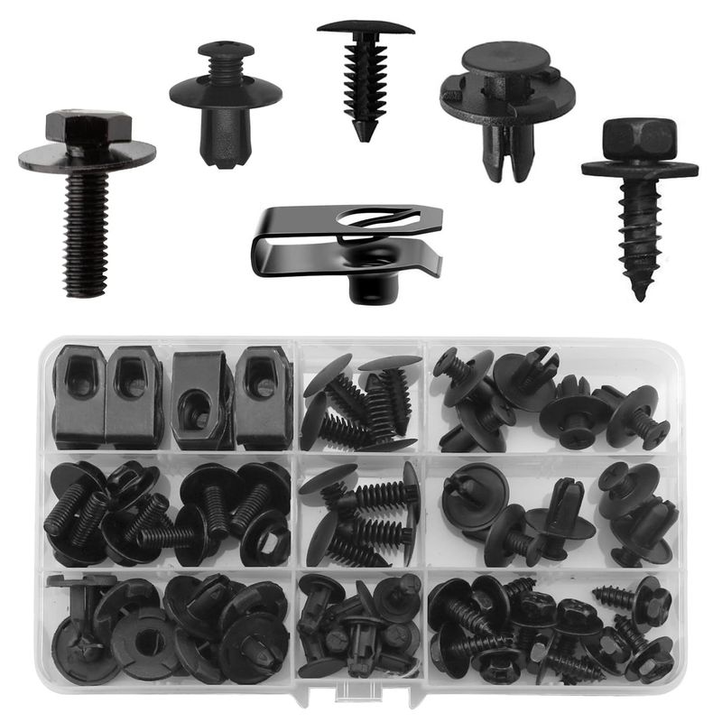 60 Pcs Car Universal Bonnet Bolts, Clip Retainers, Body Trim Clips ...