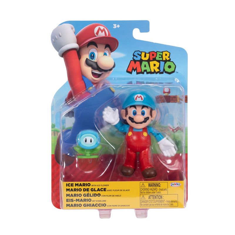 Nintendo Super Mario 4-Inch Ice Mario Poseable Figure with Ice Flower ...