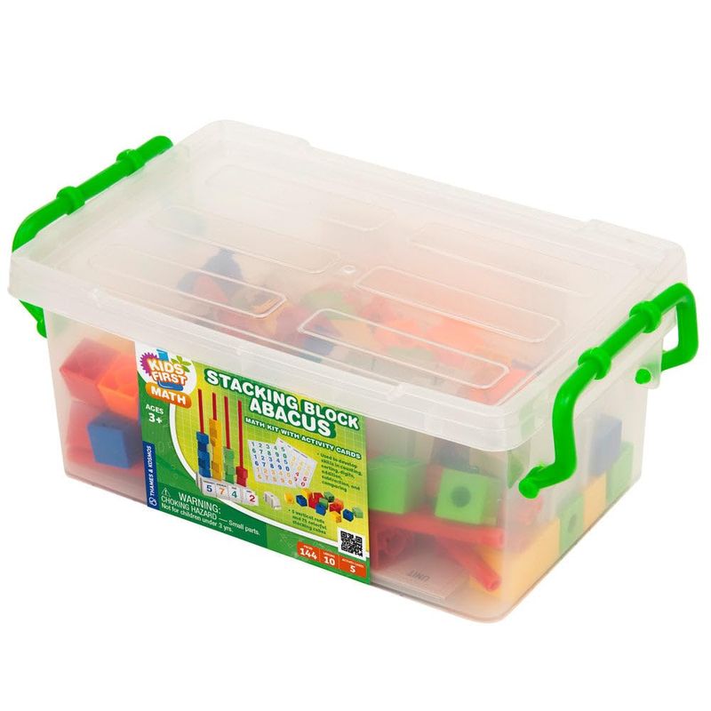 Kids First Math: Stacking Block Abacus Math Kit w/ Activity Cards ...