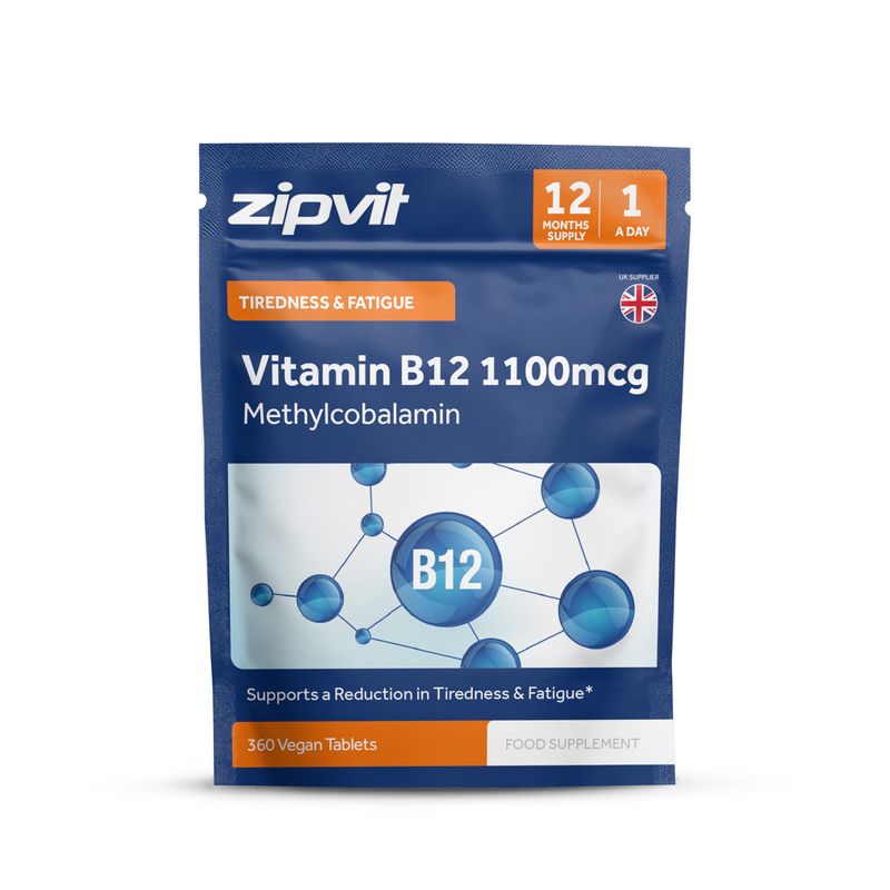 Zipvit Vitamin B12 Tablets High Strength 1100mcg, 1 Year Supply, Pure ...