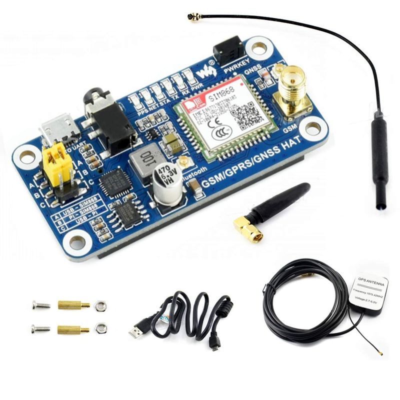 for Raspberry Pi GSM/GPRS/GNSS Bluetooth HAT Module SMS GPS UART Based ...