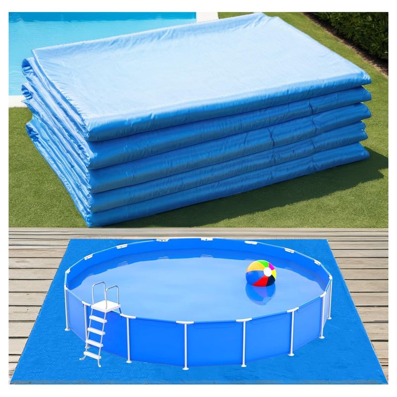 Pool Ground Cloths Pool Cover,16x16 Ft Square Swimming Pool Liner Pad ...