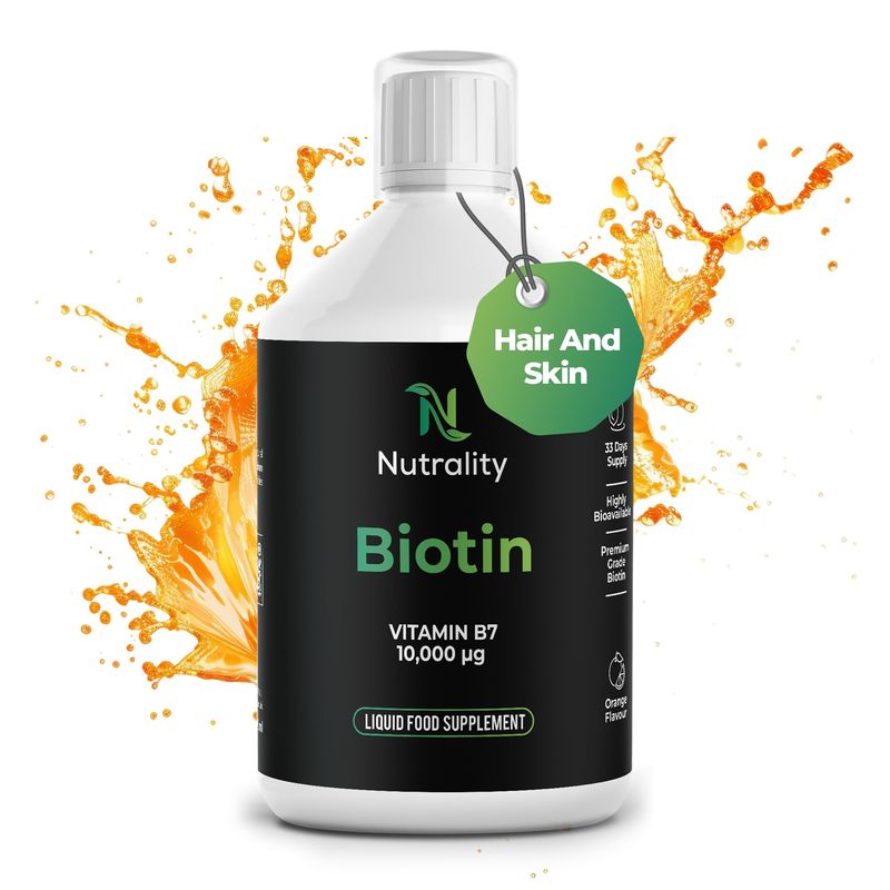 Nutrality Liquid Biotin 10,000mcg | Hair Growth Vitamins & Biotin ...