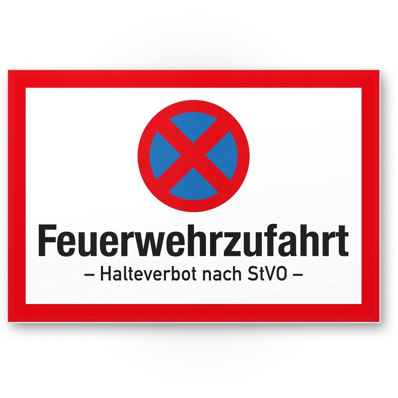 Komma Security Feuerwehrzufahrt Schild - Halteverbot nach StVO 30 x 20 ...