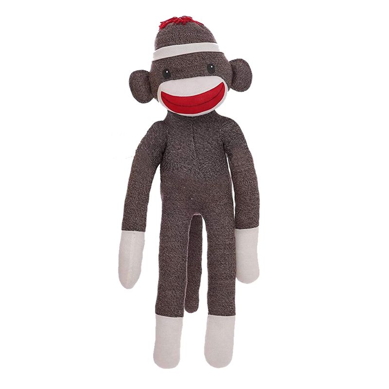 Plushland Original Sock Monkey Knitted Puppet Gift Present Stuffed ...