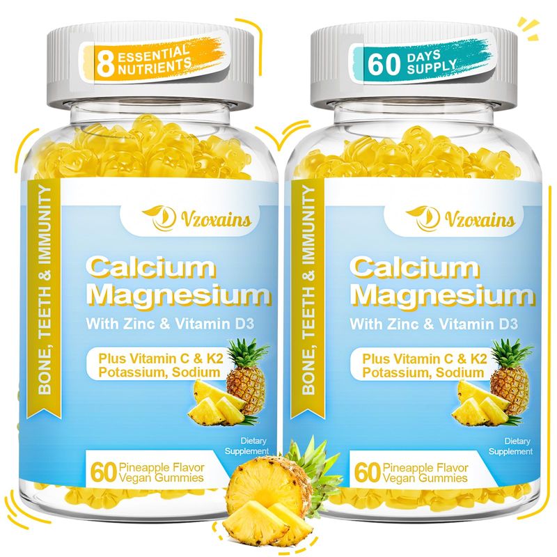 High Absorption Calcium Gummies, Sugar Free Calcium Magnesium Gummies with Vitamin D3 for Men ...