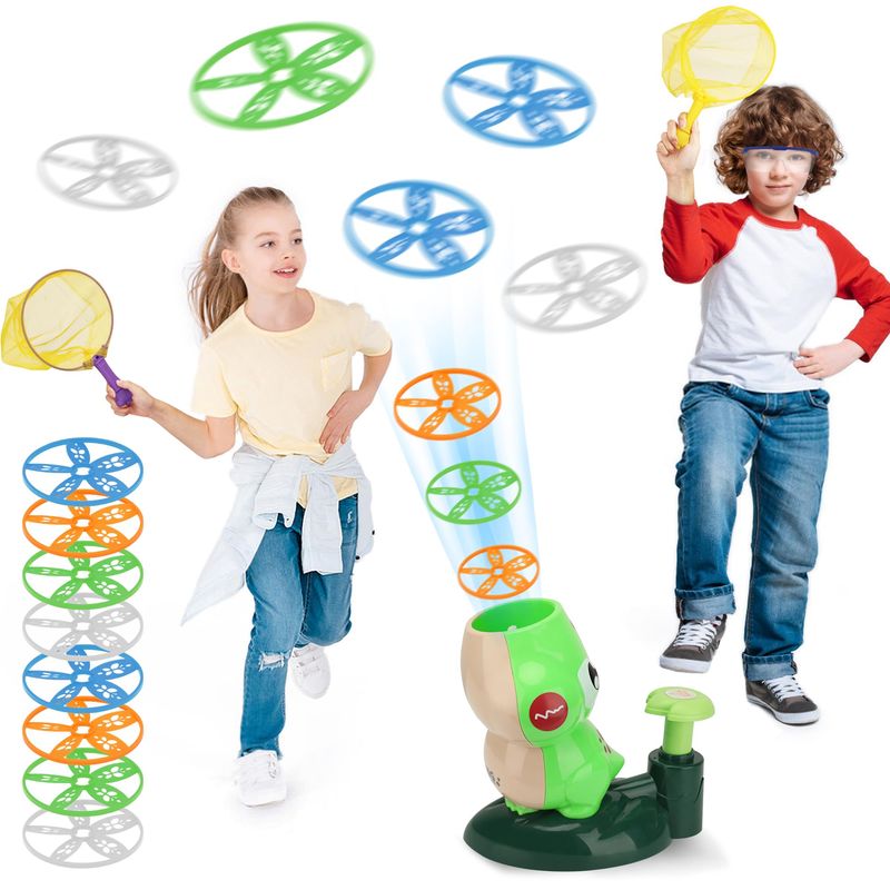 Milifox Flying Disc Launcher Set,Pop-up Flying Saucer,Catching Flying ...