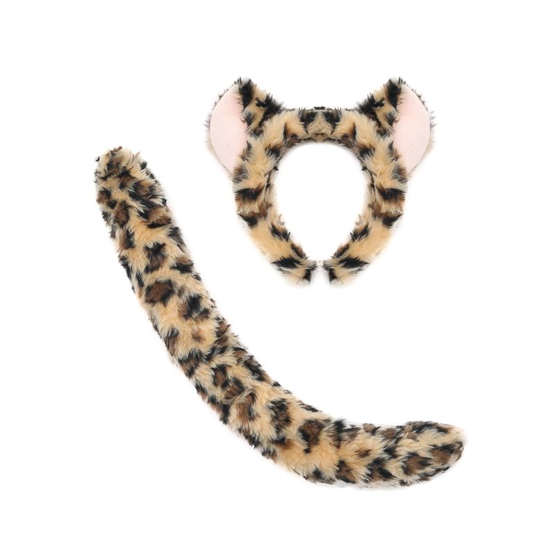 Soul Young Lion Wolf Faux Fur Ears and Tail Halloween Costume Party Cosplay Animal Accessory Set ...