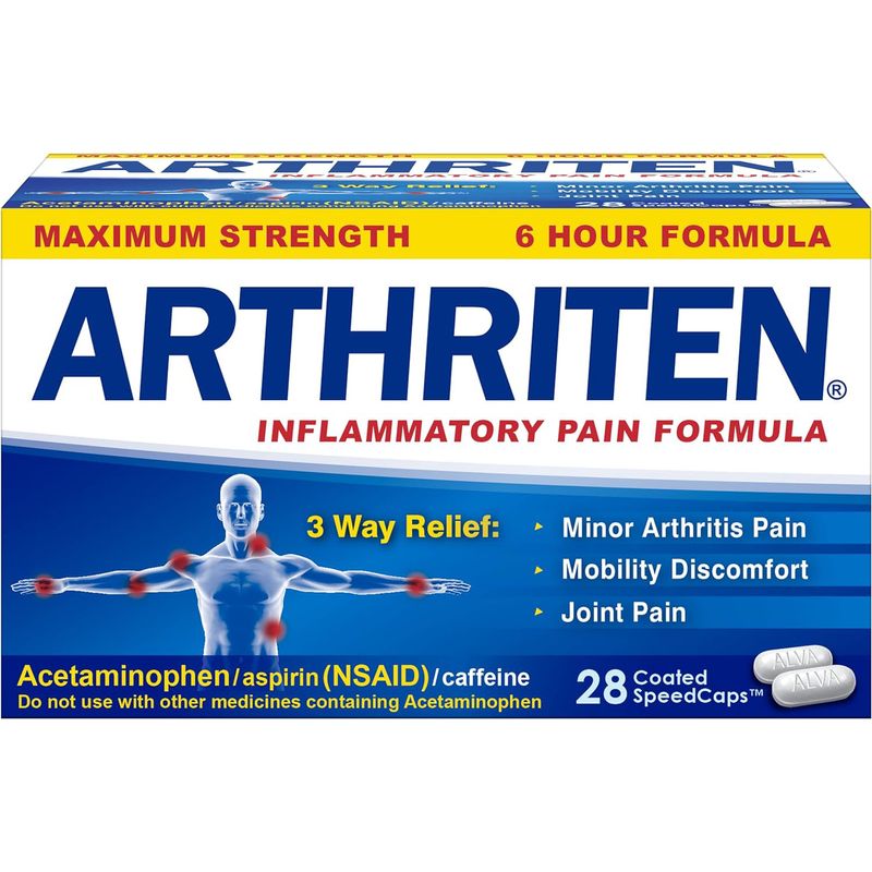 Arthriten Inflammatory Pain Formula Caplets with 3 Active Ingredients ...