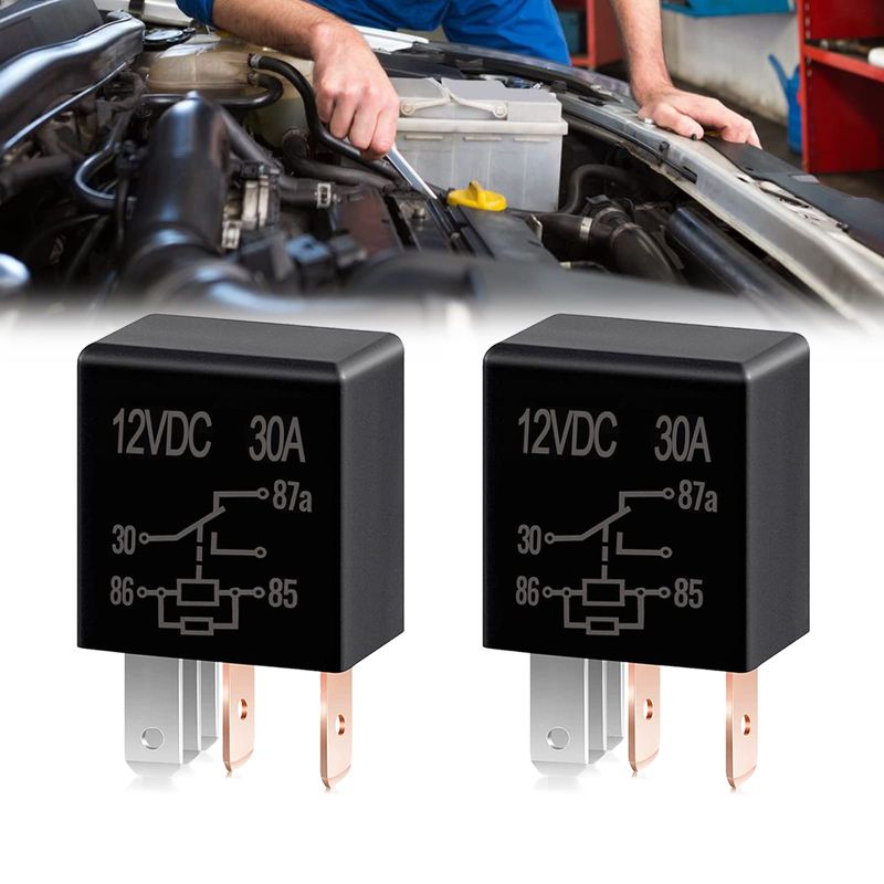 jeseny 2 Pack Car 5 Pin 12V 30A Relay, High Performance Waterproof ...