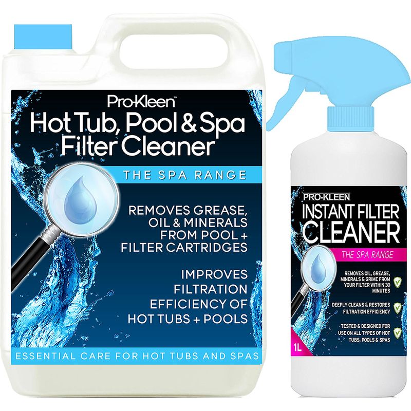 Pro-Kleen Hot Tub Instant Filter Cleaner 1 Litre Plus 5 Litres Filter ...
