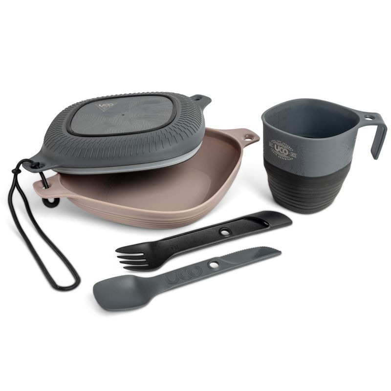 UCO 6-Piece Camping Mess Kit with Bowl, Plate, Collapsible Cup, and ...