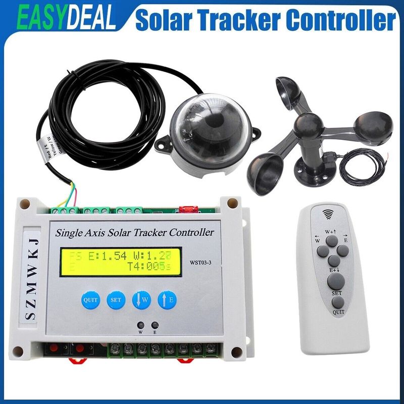 Solar Tracker LCD Controller + Wind Speed Sensor DIY Single Axis Solar ...