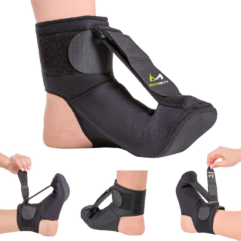 BraceAbility Plantar Fasciitis Night Splint Sock - Soft Plantar Fascia ...