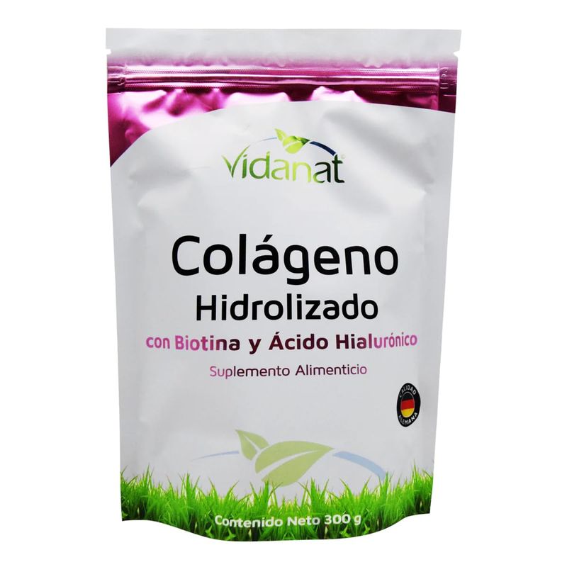 Vidanat Colágeno Hidrolizado Puro 300 g – Con Biotina y Ácido ...