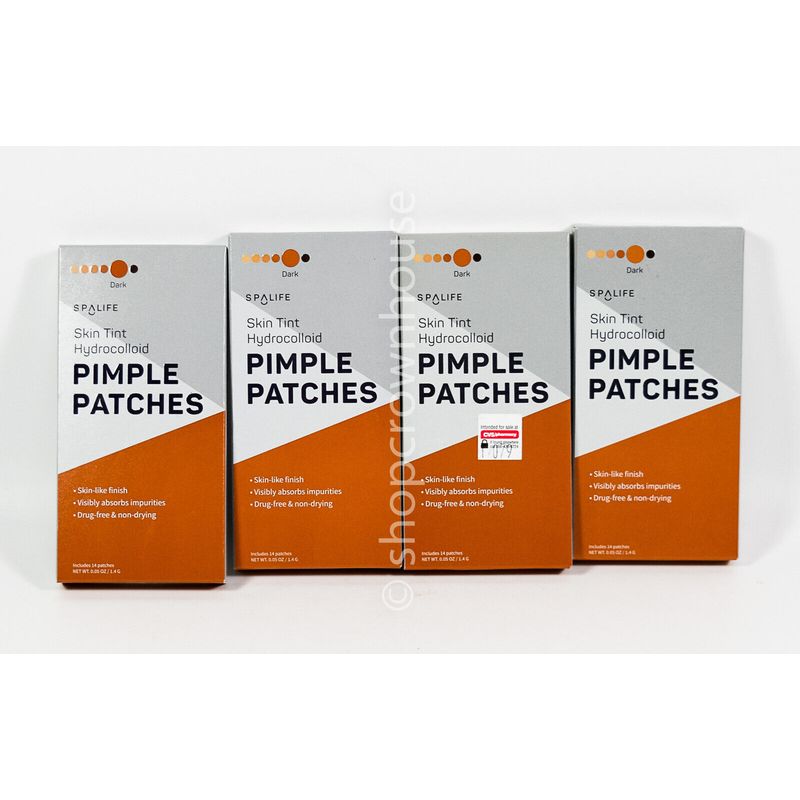 4 SpaLife SKIN TINT Hydrocolloid PIMPLE PATCHES 14 single use patch ...