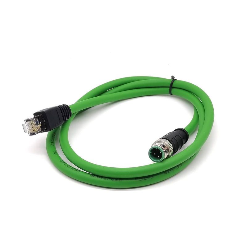Elecbee M12 D Code to RJ45 Crodset CAT5e Flexible Cable M12 4 Pin Male ...