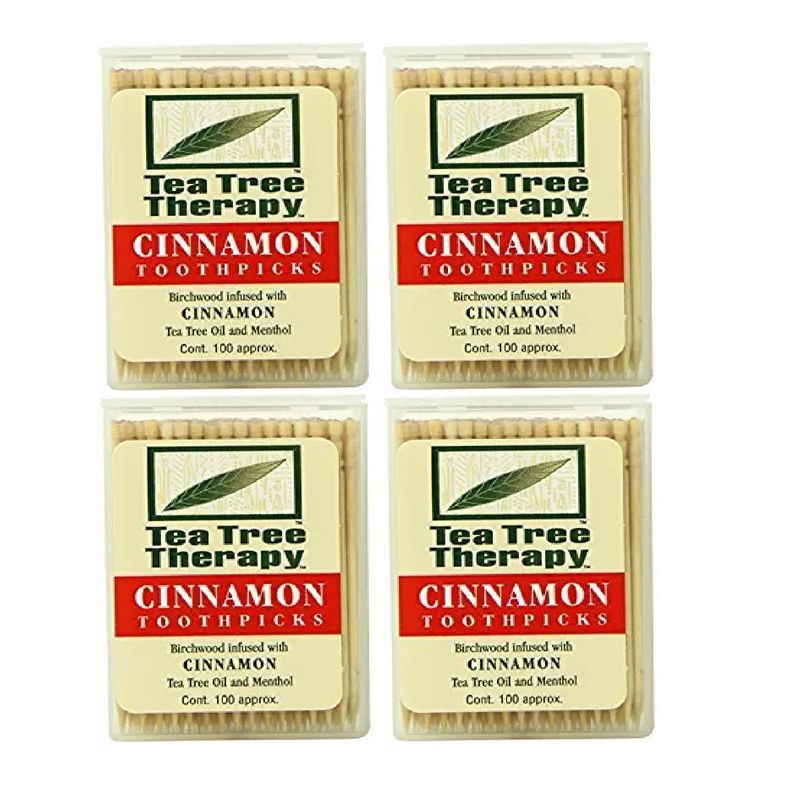Tea Tree Therapy Toothpicks, Cinnamon, 100 Count (4-Pack) - EveryMarket