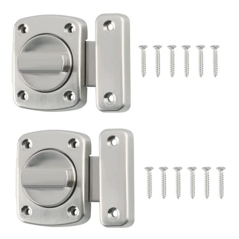 Push Lock, Pack of 2 Push Button Catch Door Lock, Keyless Cabinet Pull ...