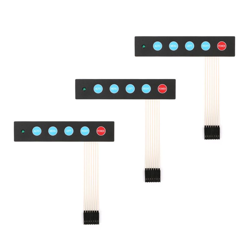 JESSINIE 3Pcs 1x5 Matrix Array Membrane Switch 5 Key Display Switch ...